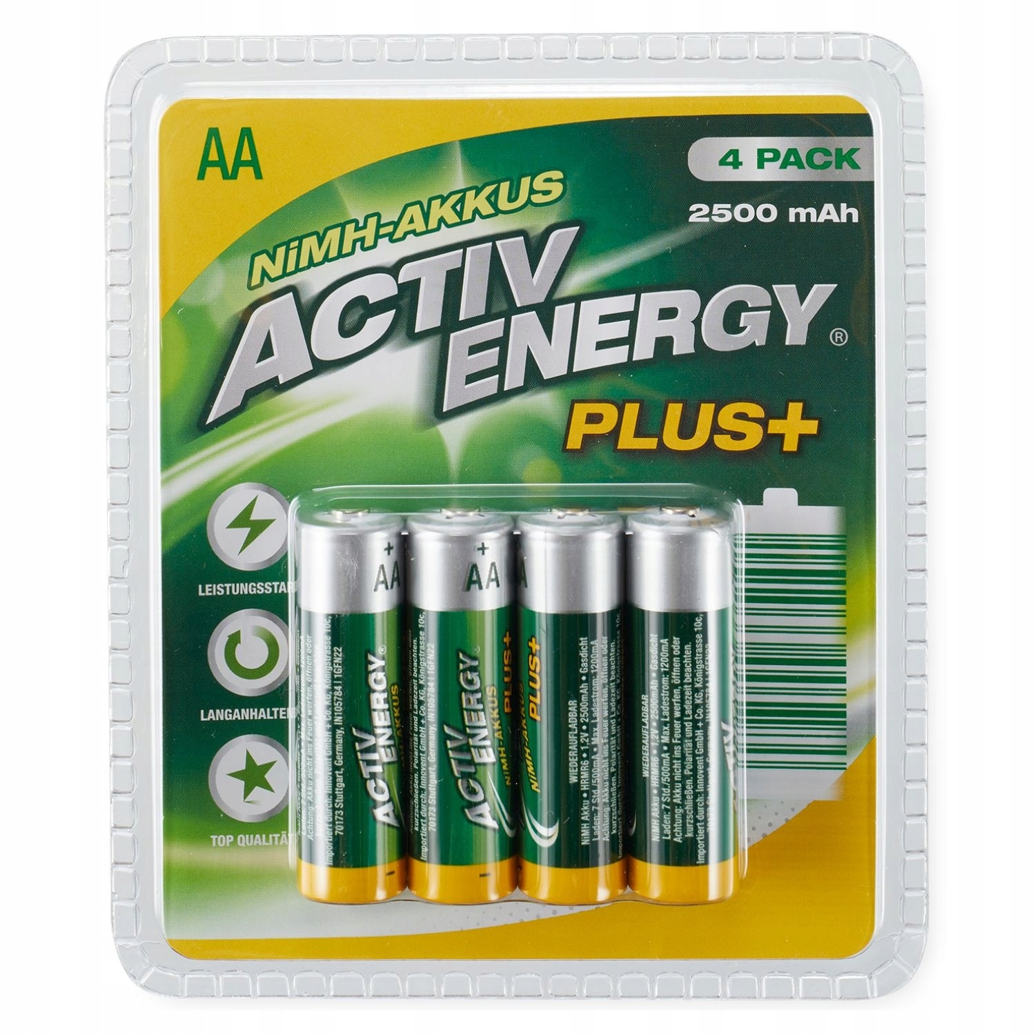 Set Acumulatori ACTIV ENERGY R6 AA 1.2V 2500 mAh 4 bucati - eMAG.ro