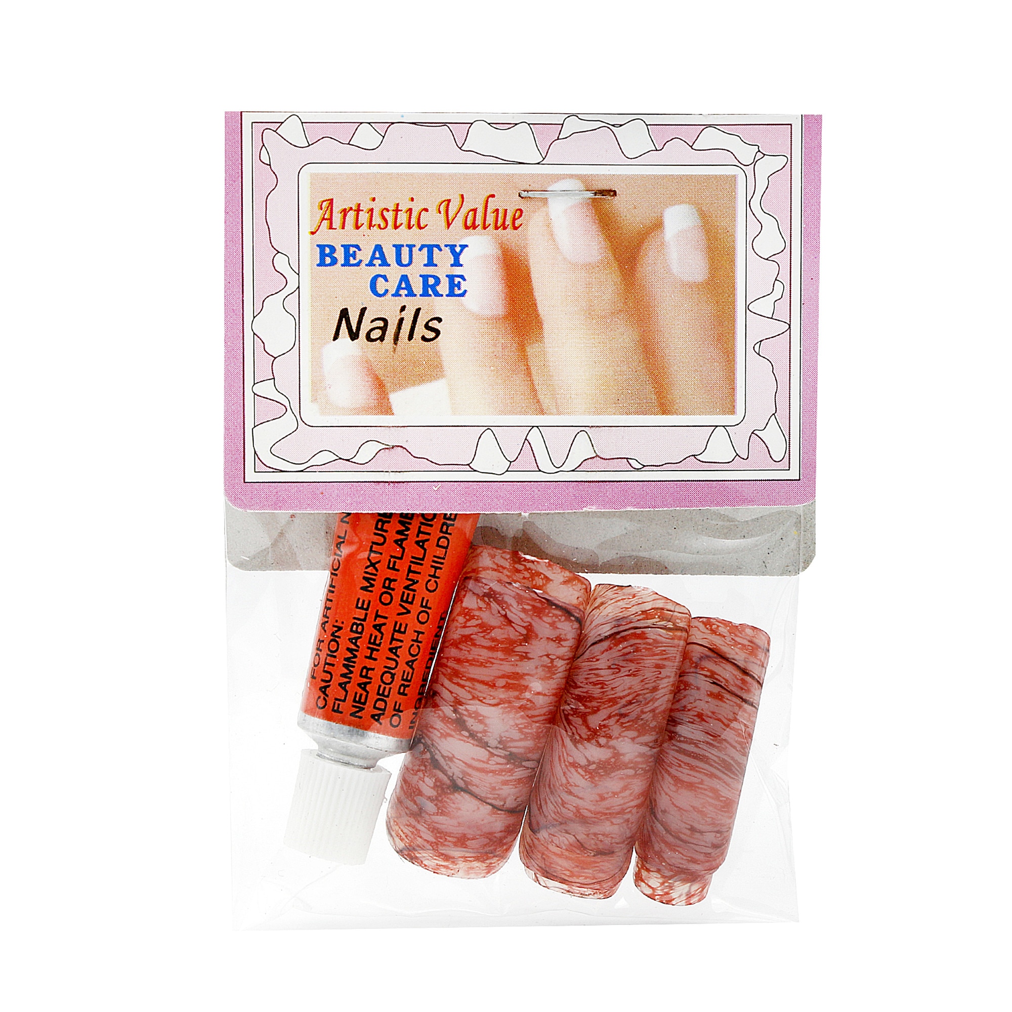 Set tips unghii false cu adeziv inclus, Global Fashion, 12 seturi ...