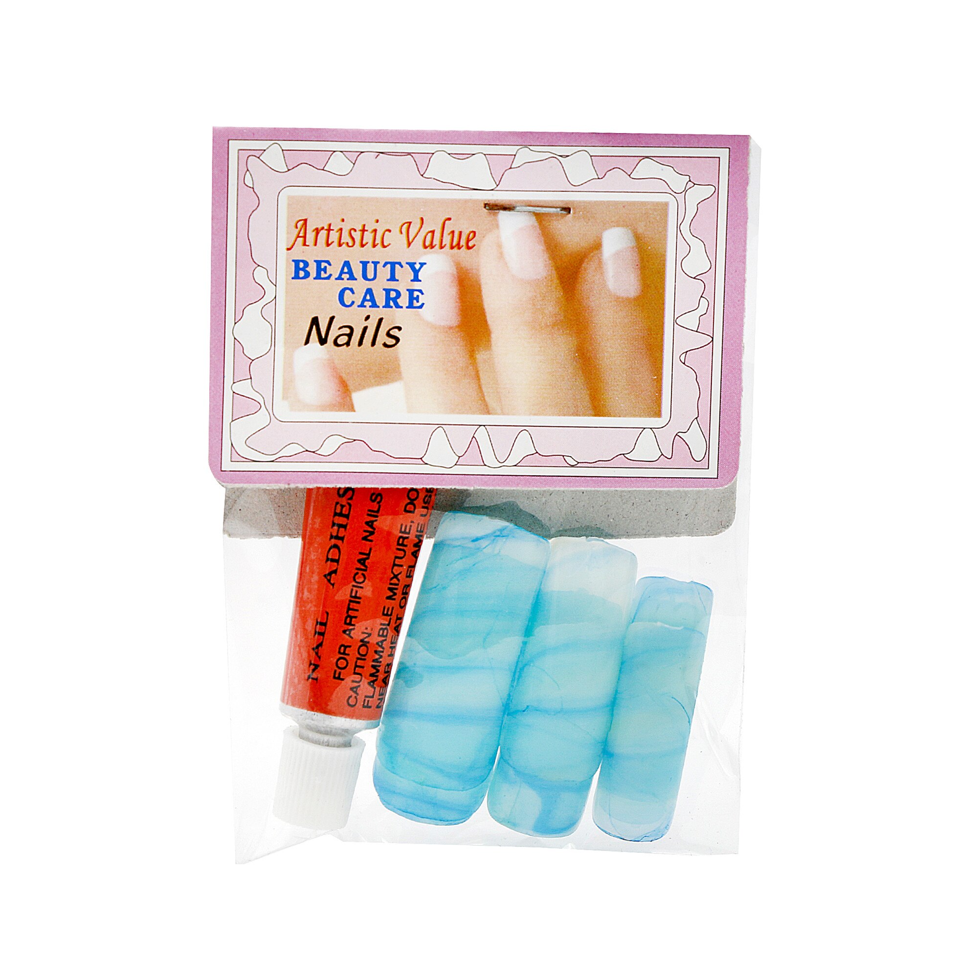 Set tips unghii false cu adeziv inclus, Global Fashion, 12 seturi ...