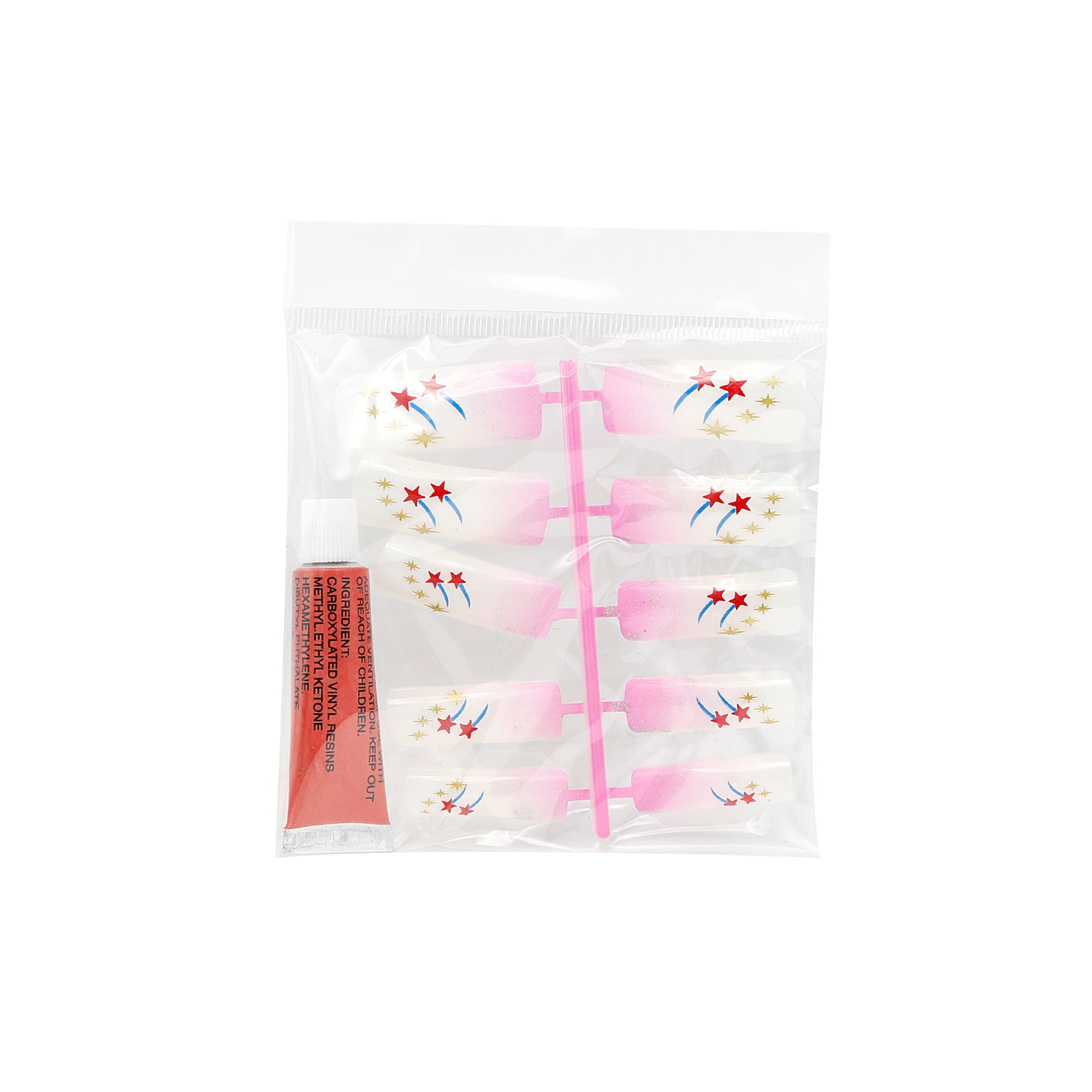 Set tips unghii false cu adeziv inclus, Global Fashion, 12 seturi ...