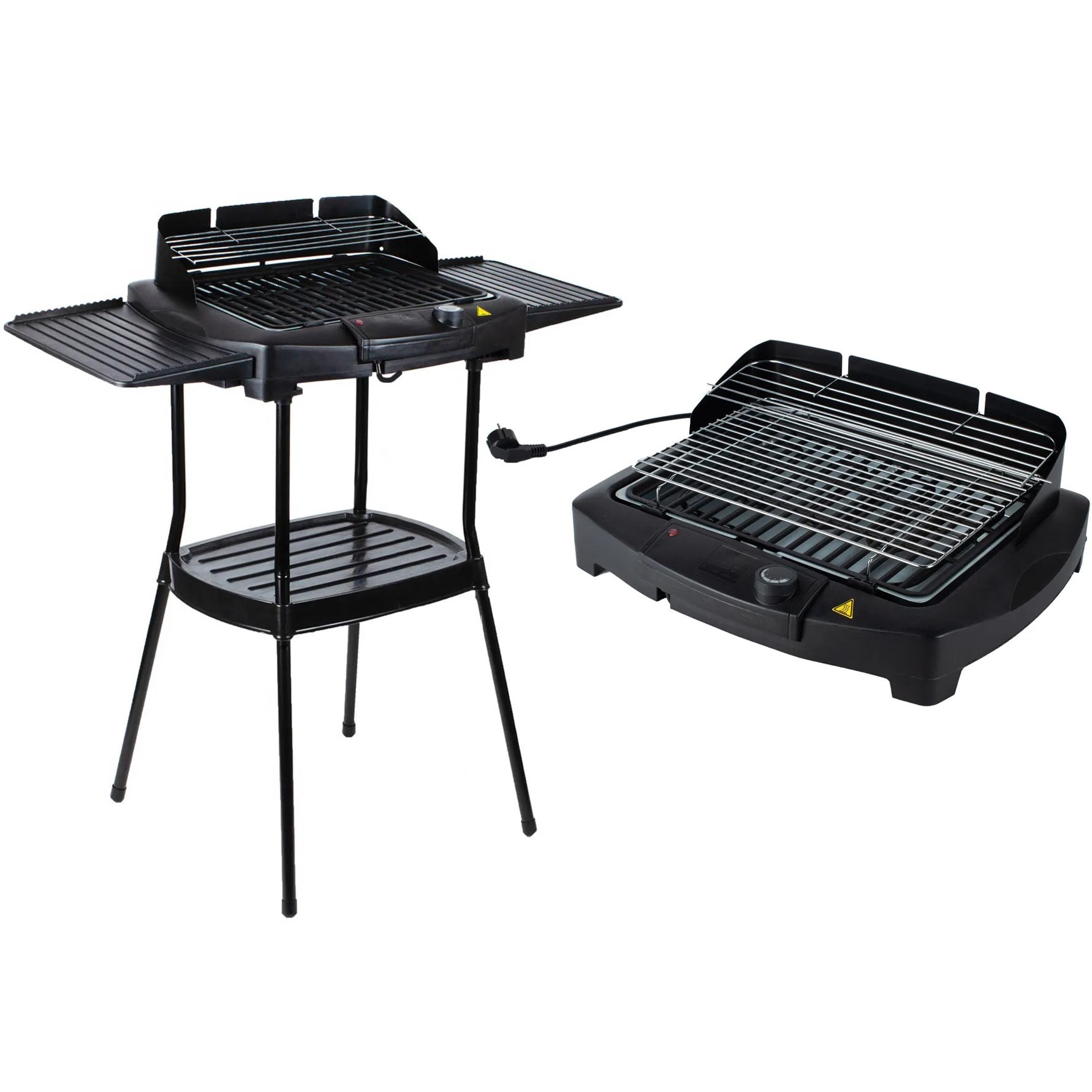 Gratar electric pentru gradina, Zola®, 2 in 1 cu plita, portabil, 2000 ...