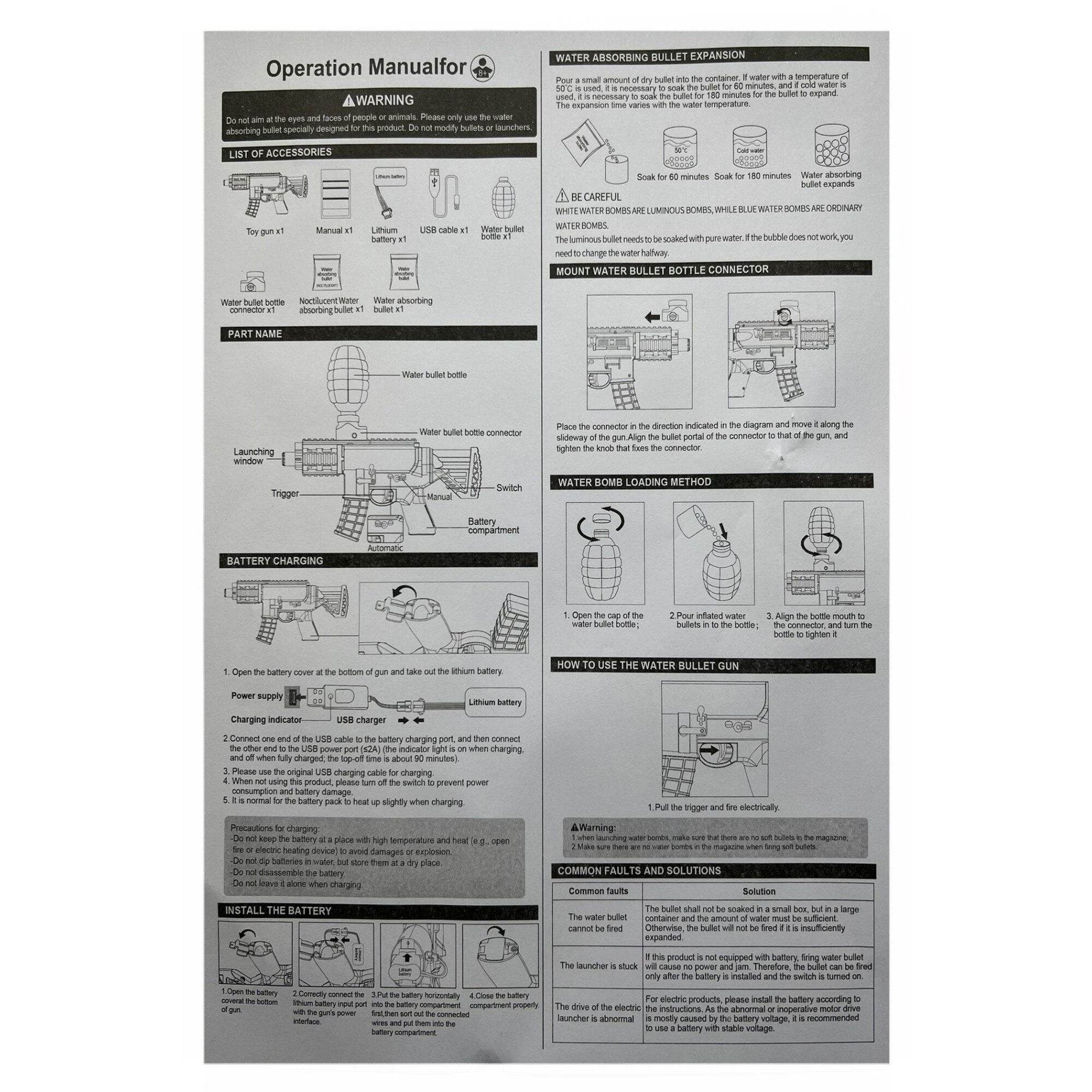 Pusca automata cu bile gel si accesorii, electrica, alb/albastru/negru ...