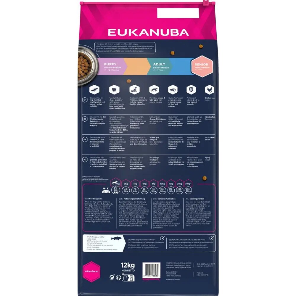 Hrana uscata caini, Eukanuba, Peste oceanic, 12 kg - eMAG.ro