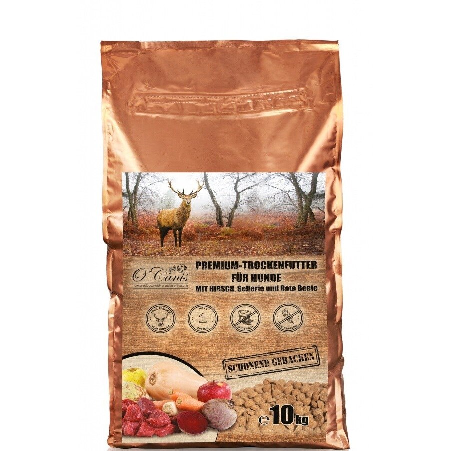 Mancare prajita uscata pentru caini, O'CANIS, Aroma de caprioara, 10 kg ...