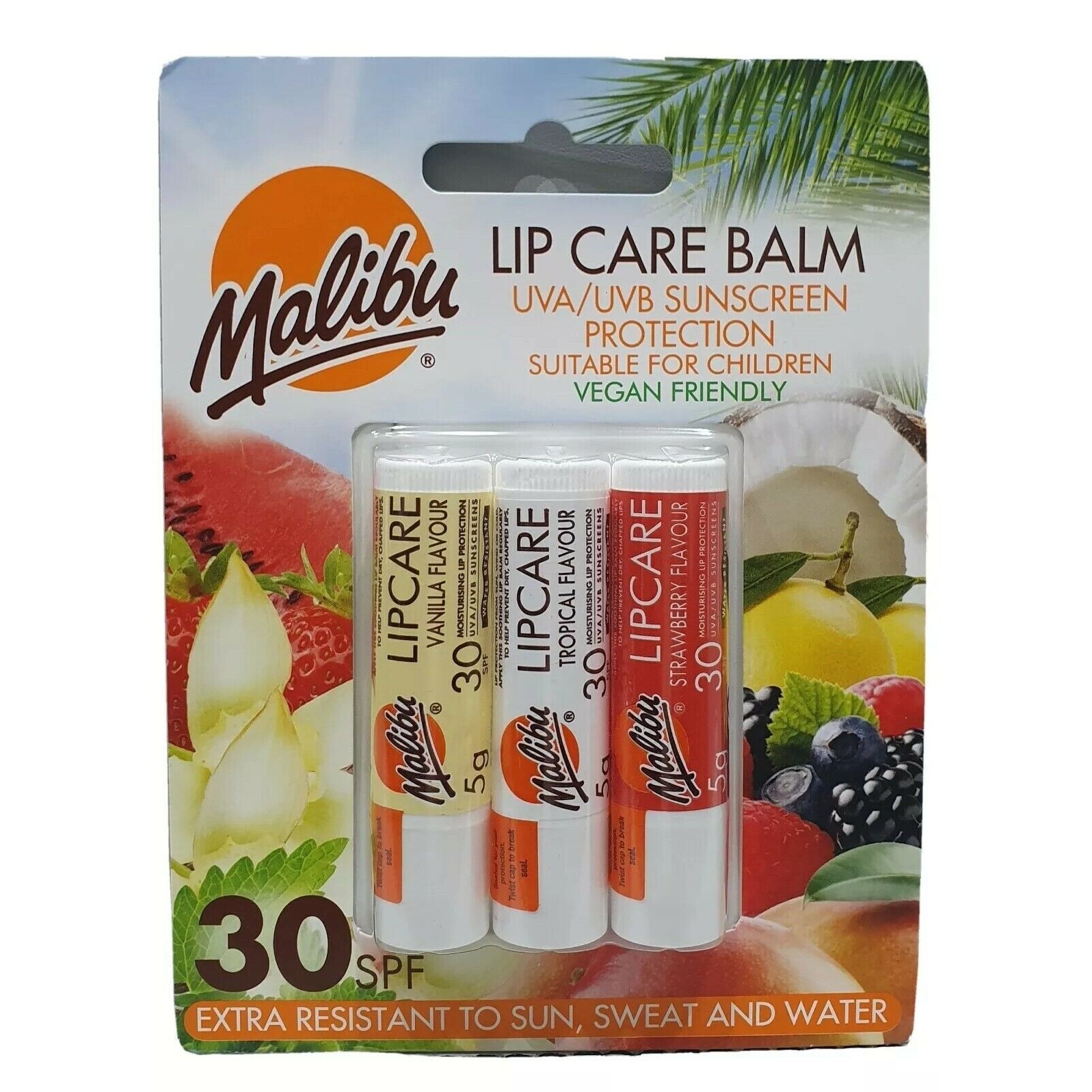 Set 3 balsam de buze, Malibu, SPF30 - eMAG.ro