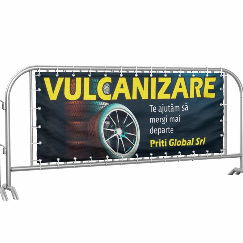 Banner personalizat premium, Vulcanizare, auto, Priti Global, tiv si capse, 38x65 cm - eMAG.ro