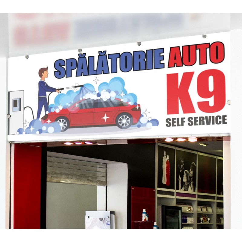 Banner personalizat premium, Spalatorie auto, Self service, Priti ...