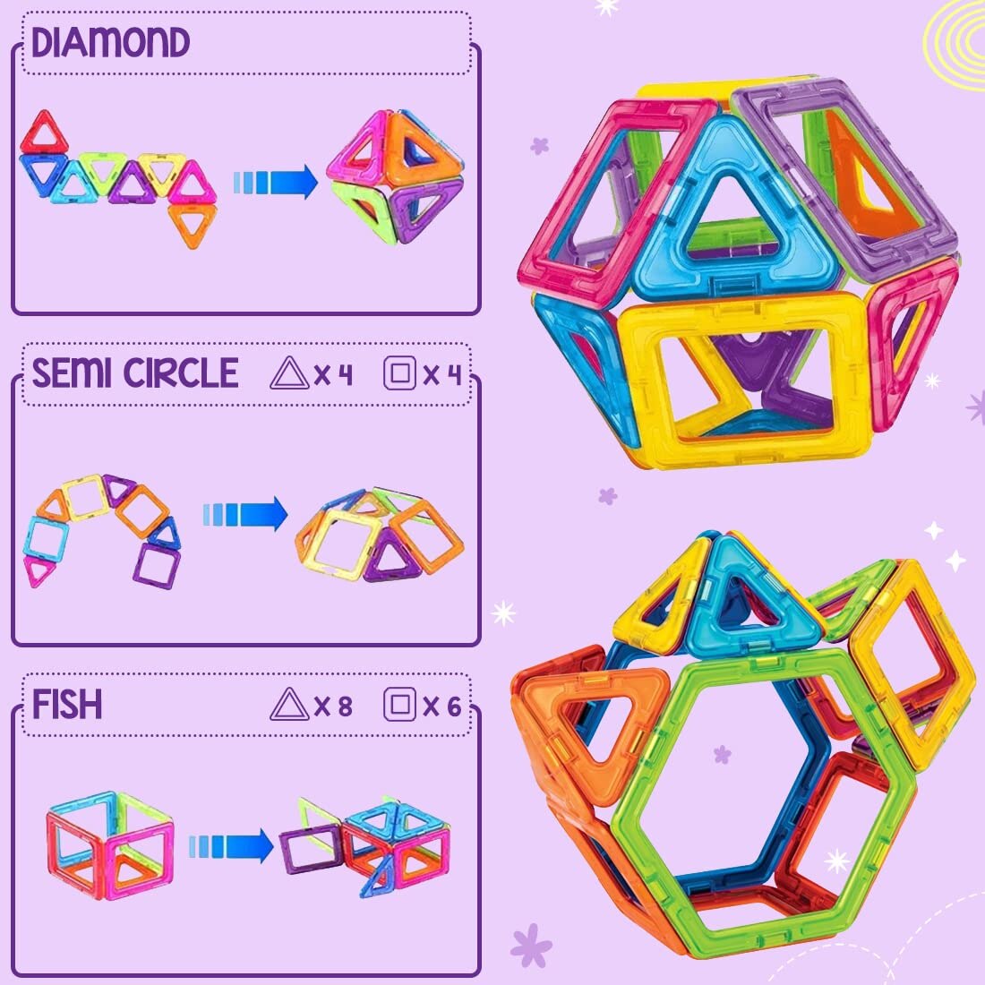 Joc STEM de constructie Mag Blocks, cu 20 piese magnetice - eMAG.ro