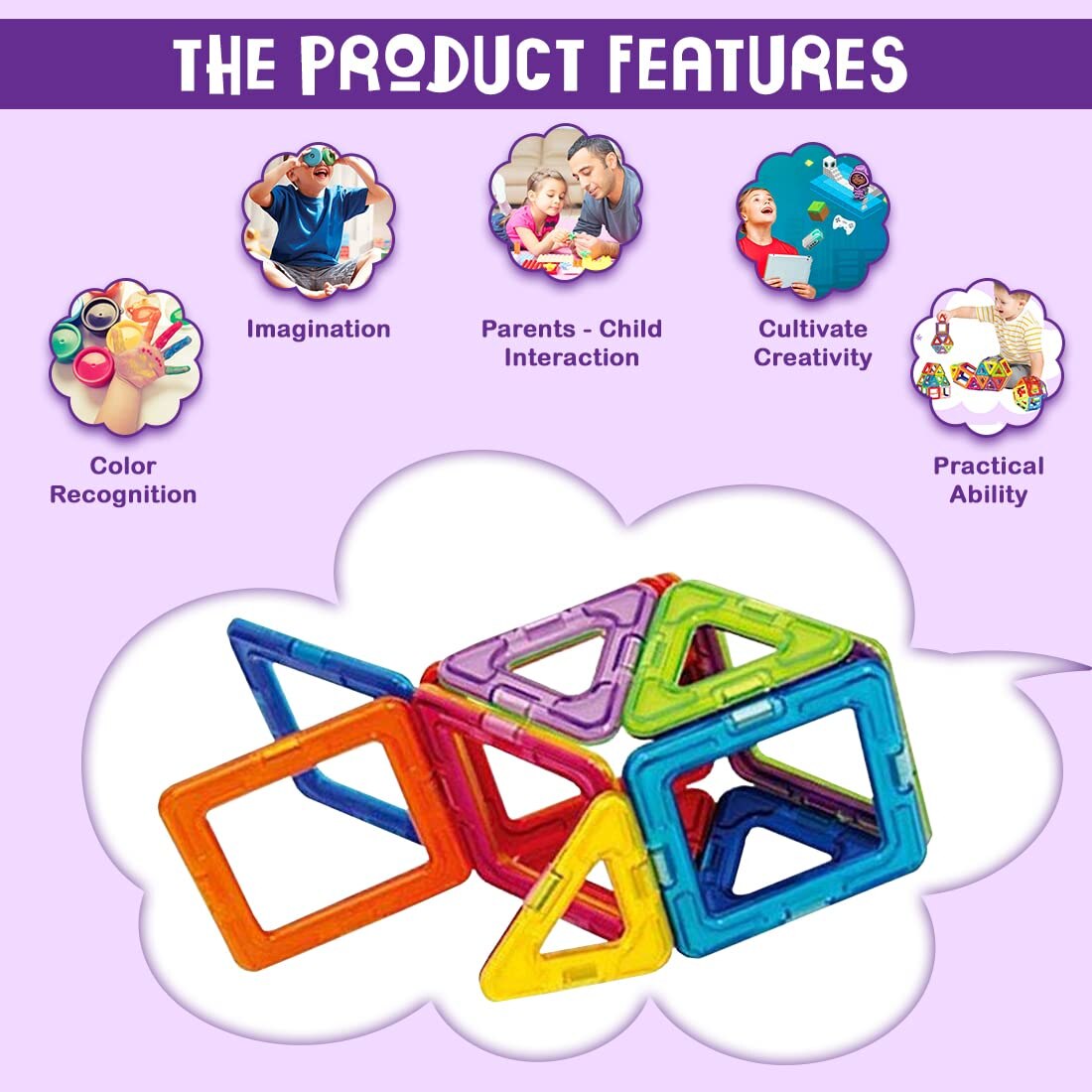 Joc STEM de constructie Mag Blocks, cu 20 piese magnetice - eMAG.ro