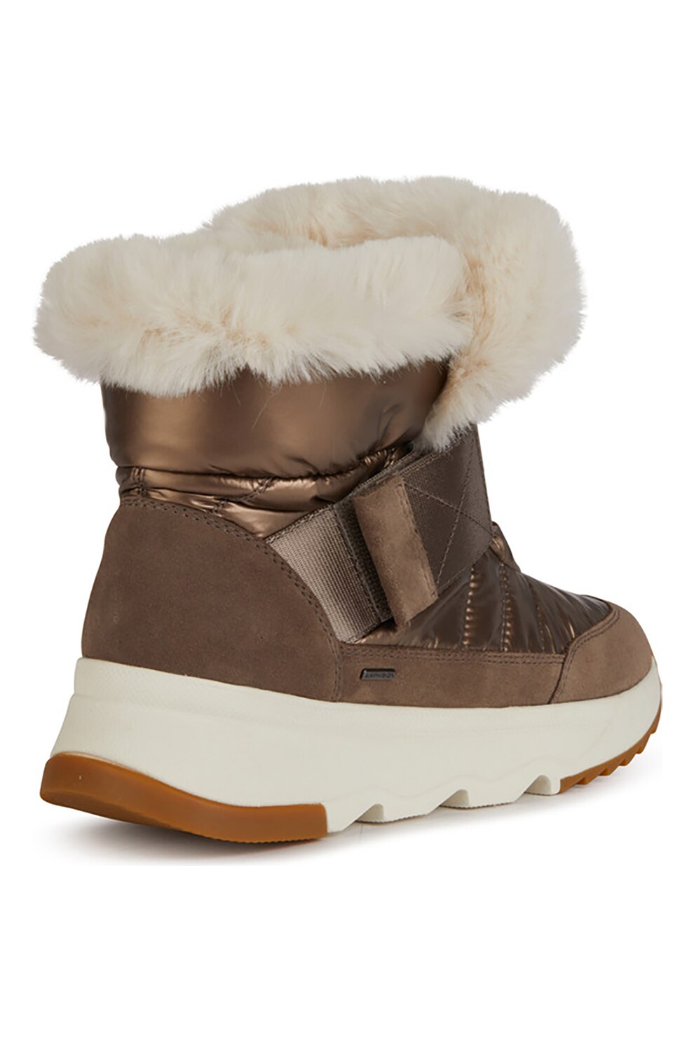 Geox, Ghete cu garnituri din piele intoarsa si blana sintetica, Maro ...