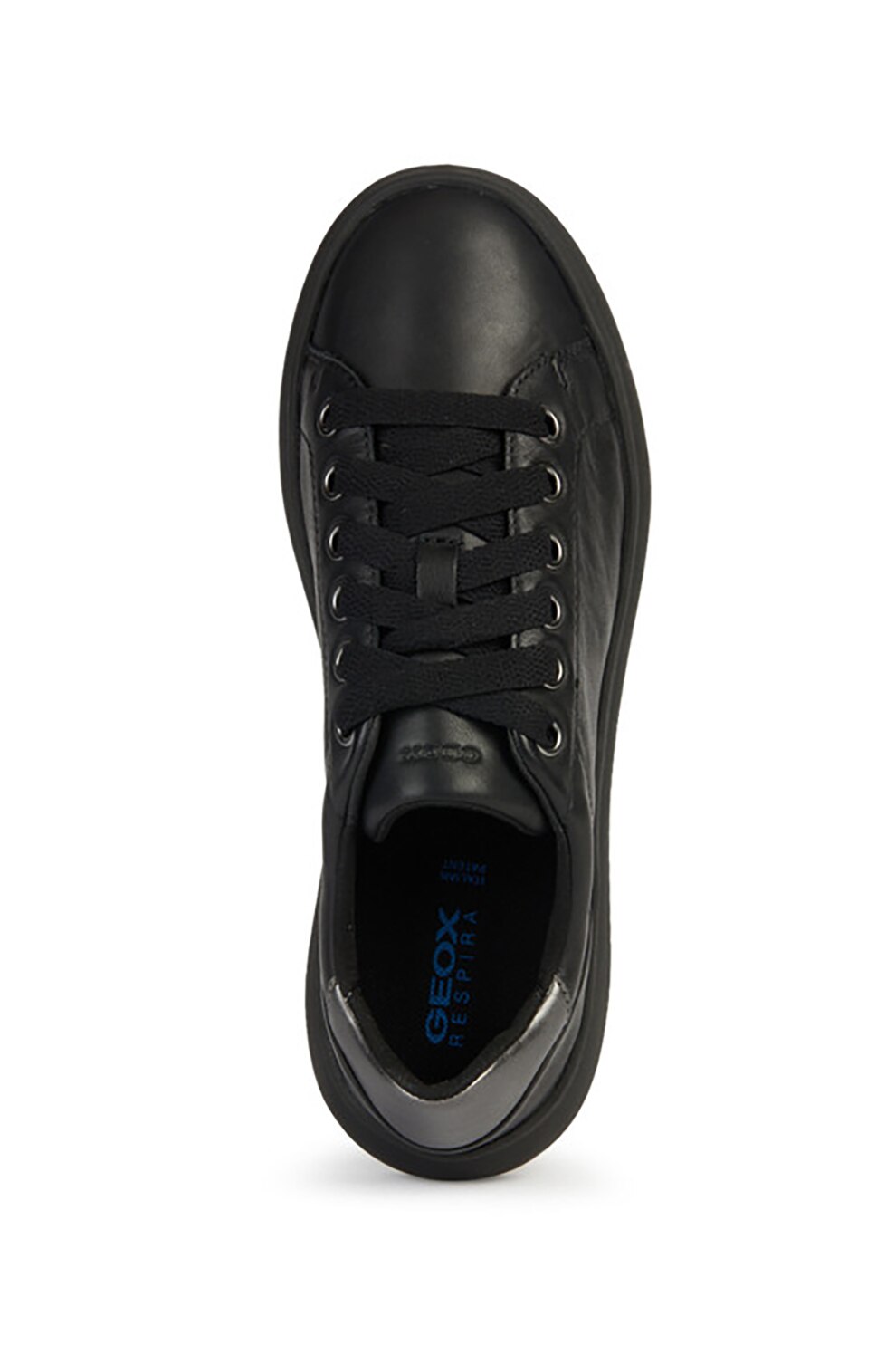 Geox, Pantofi sport din piele cu talpa wedge, Negru, 37 - eMAG.ro