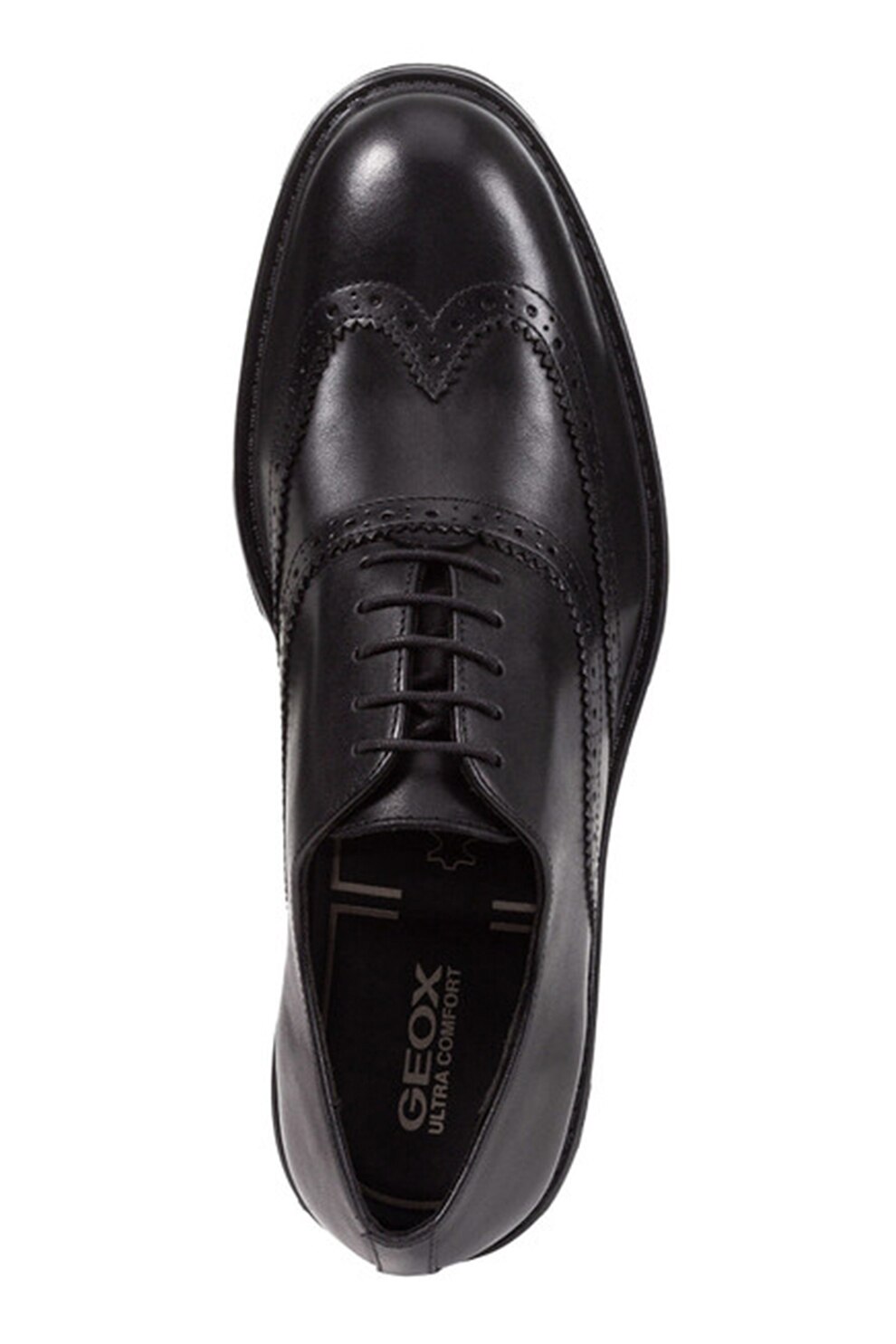 Geox, Кожени обувки Brogue, Черен, 44 - eMAG.bg