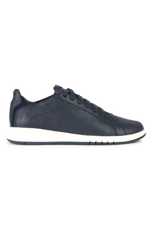 Geox, Pantofi sport low-cut de piele Aerantis, Alb, Albastru marin, 42 ...