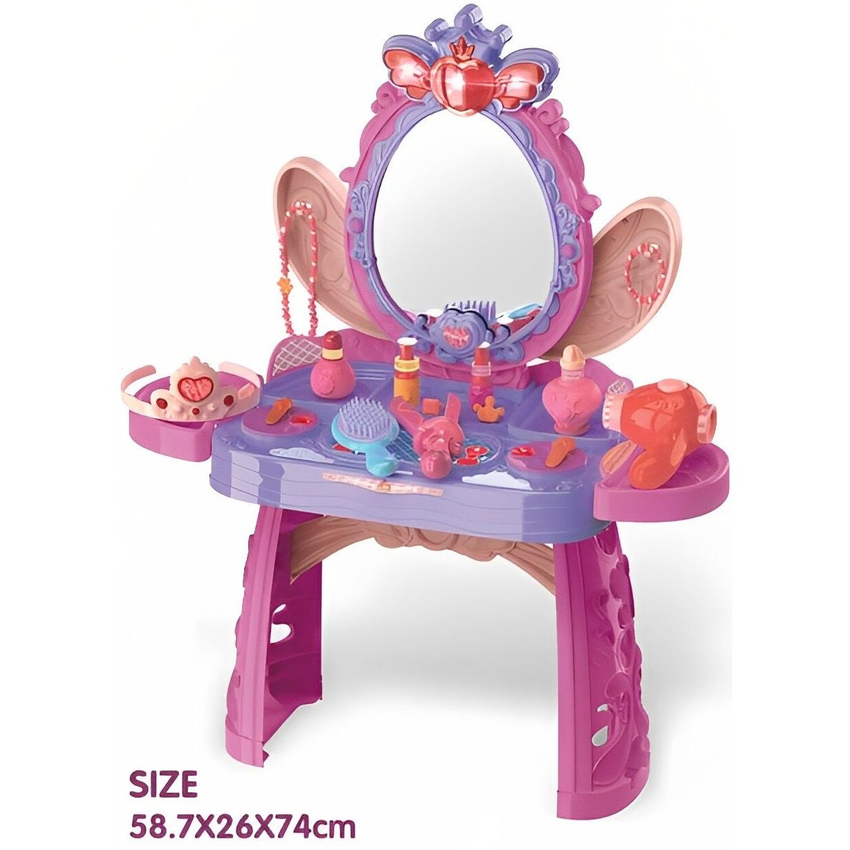 Masuta de Machiaj pentru Fetite, Make-up Desk KinderVibe™, cu Scaunel ...