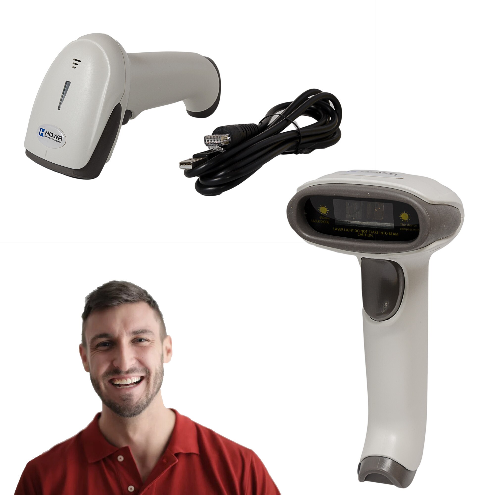 Cititor de coduri de bare intr-o culoare luminoasa, scanner laser HD67W ...