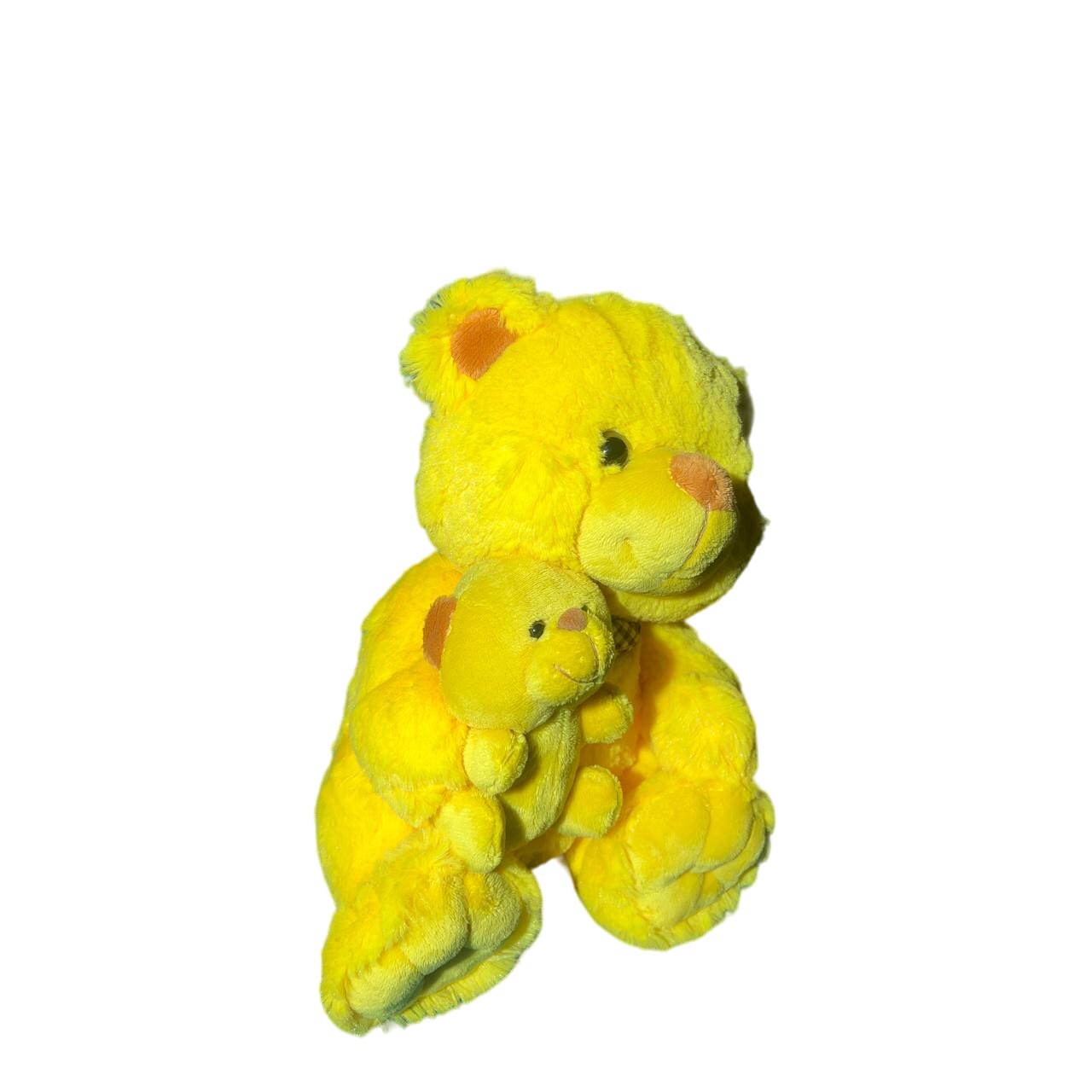 Jucarie de plus Ursulet cu pui, Galben, 30Cm - eMAG.ro