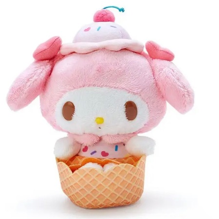 Jucarie de plus Sanrio Hello Kitty, My Melody in costum de inghetata cu ...