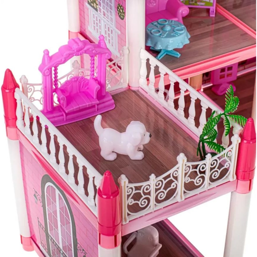 Casuta pentru Papusi DreamVilla KinderVibe™, cu 4 Etaje, 11 Camere, 4 ...