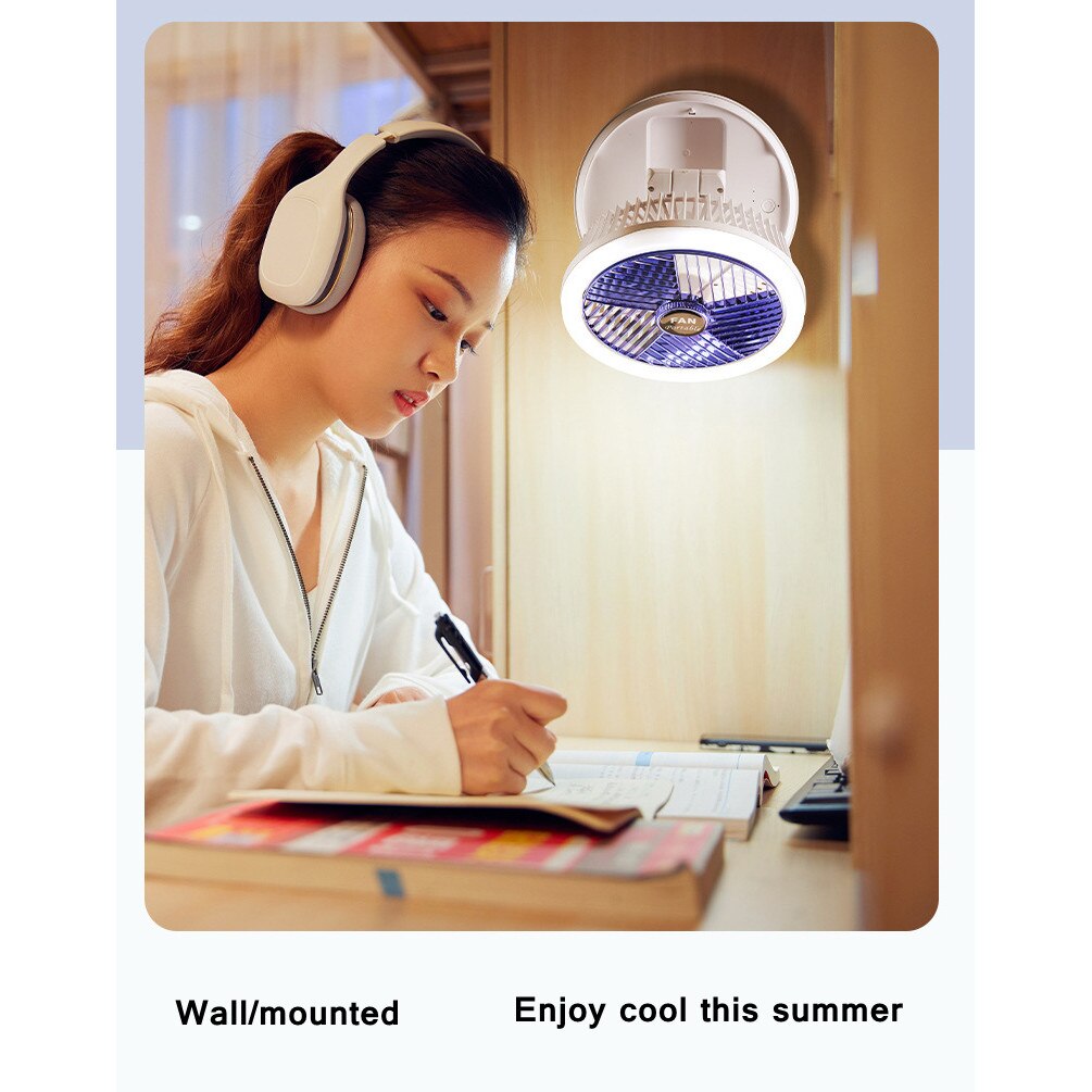 Ventilator portabil cu lampa de veghe LED incorporporata, Design modern ...