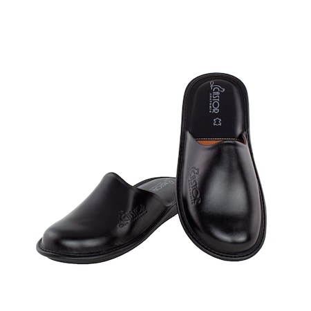 Papuci barbati, Piele, Negru. - eMAG.ro