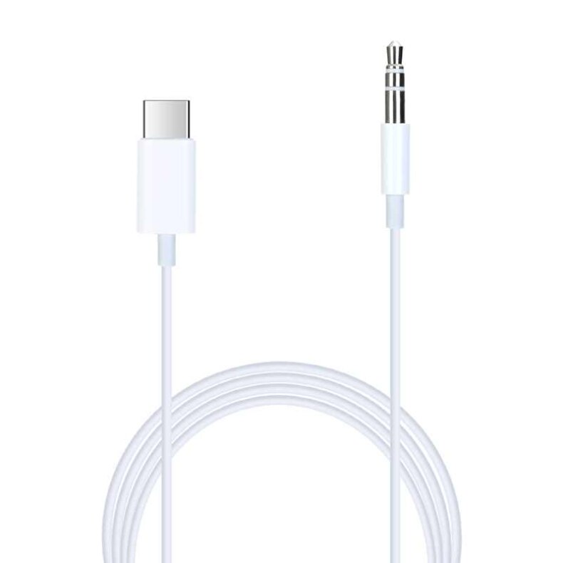 Бял кабел Type-C - Audio AUX 3.5 мм, 1м - eMAG.bg
