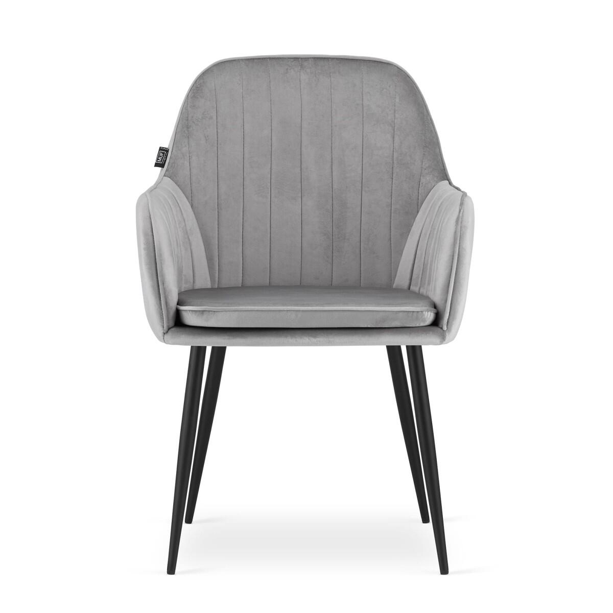 Scaun bucatarie/living, Artool, Lugo, catifea, metal, argintiu si negru ...