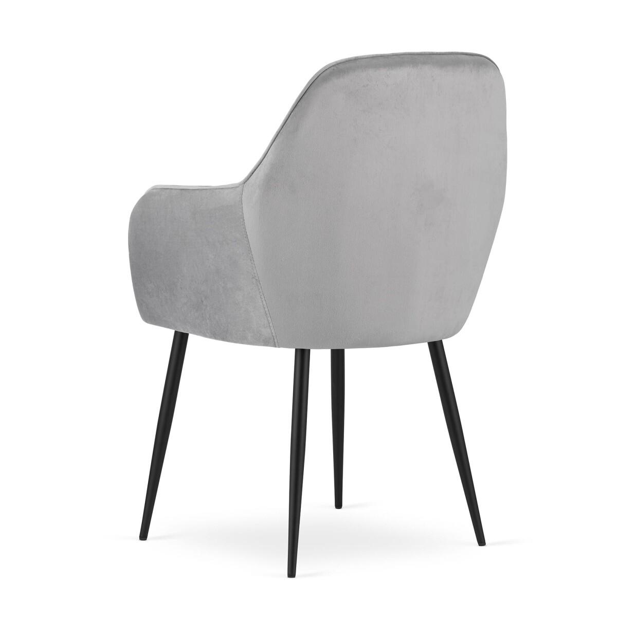 Scaun bucatarie/living, Artool, Lugo, catifea, metal, argintiu si negru ...