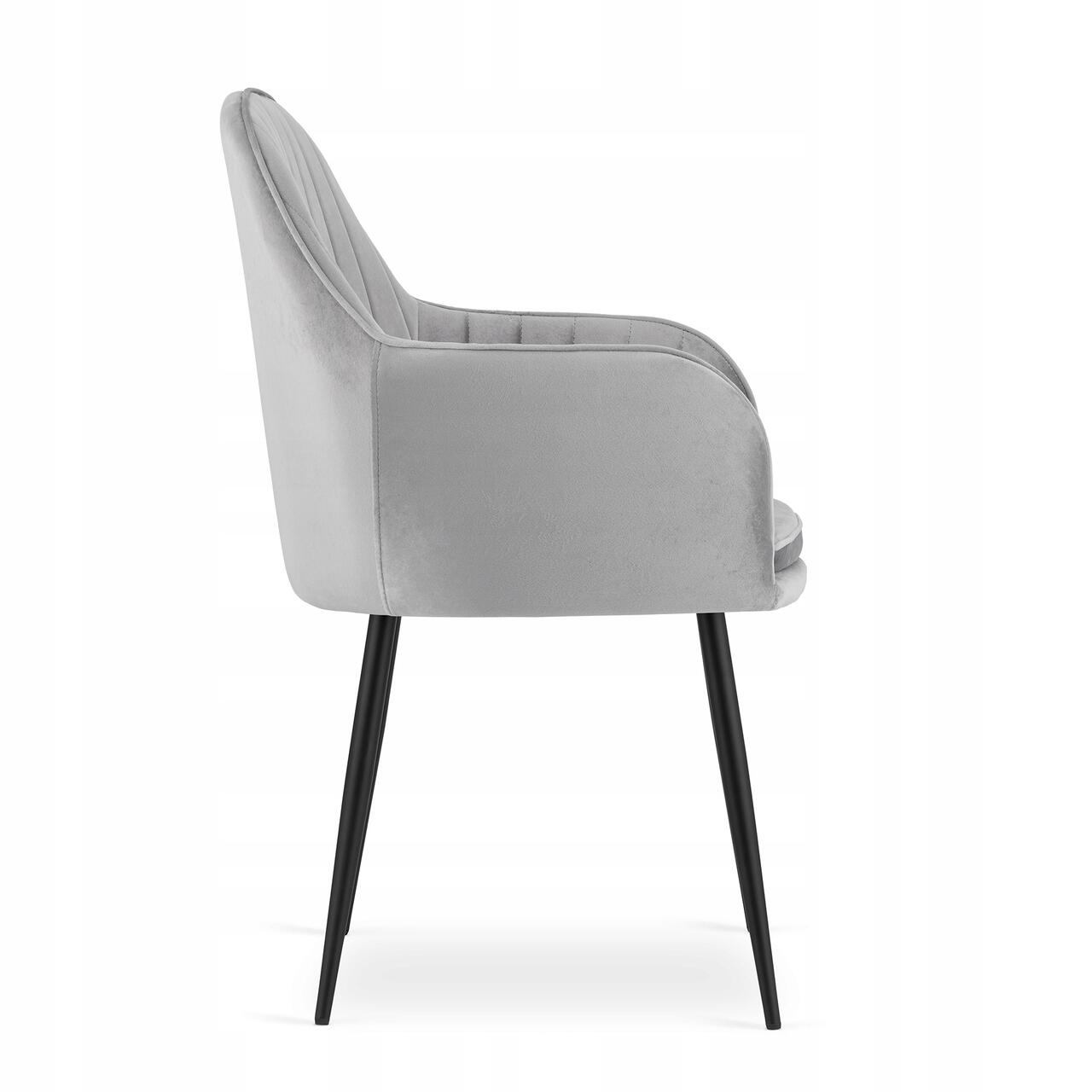 Scaun bucatarie/living, Artool, Lugo, catifea, metal, argintiu si negru ...