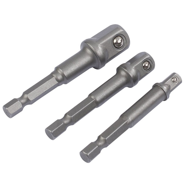 Set 3 Adaptoare Hexagonale 1/4", La Patrat 1/4", 3/8", 1/2" - Draper ...