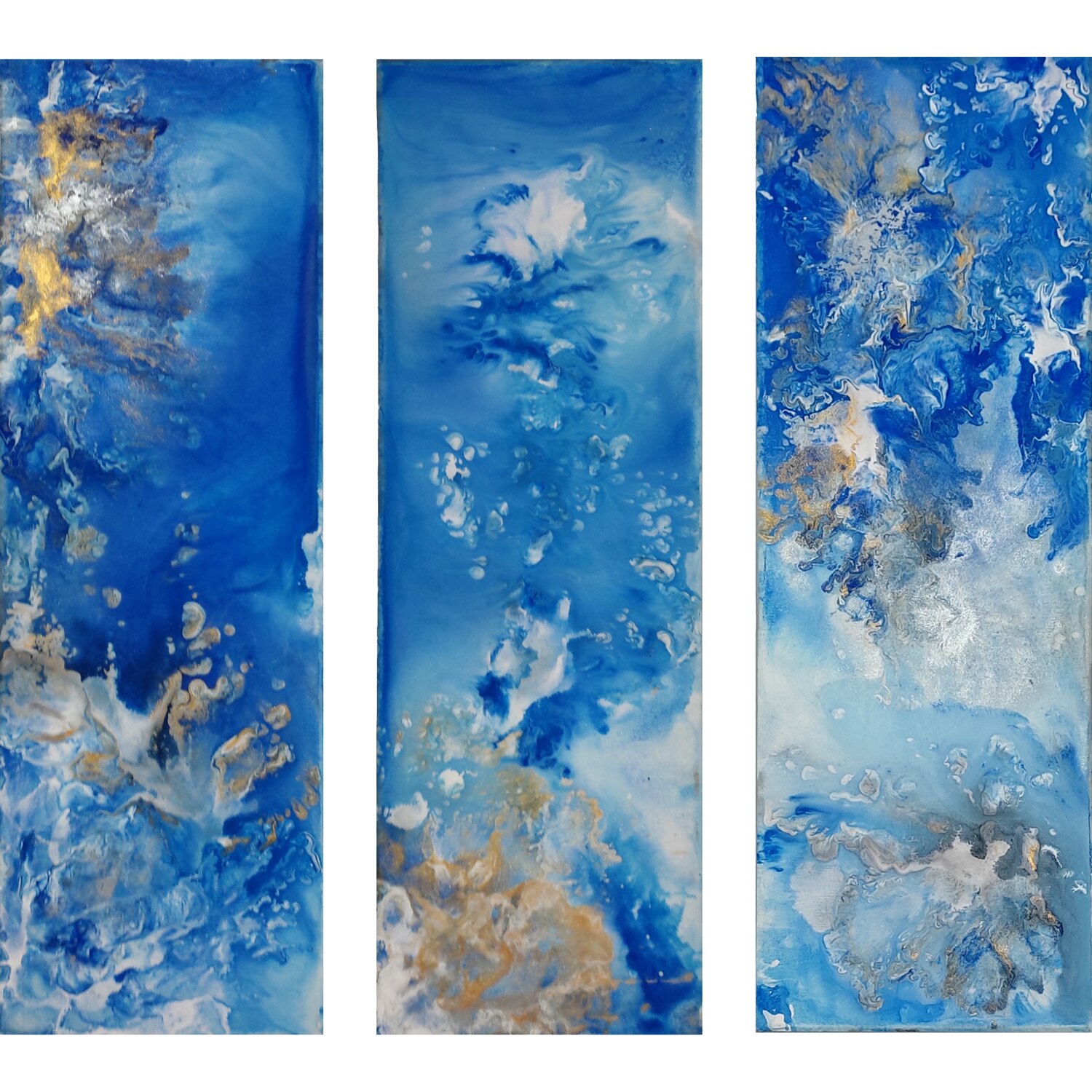 Kézzel készített absztrakt festmény, 3 db, 60x60 cm, AO20 - eMAG.hu