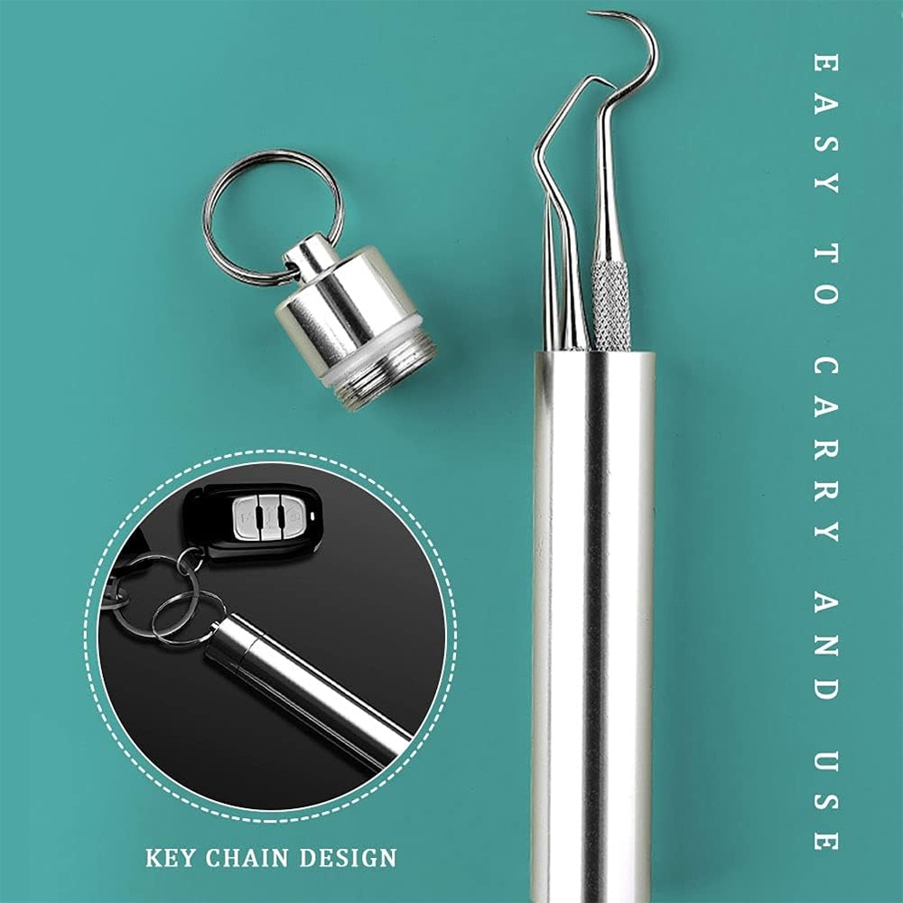 Set 8 instrumente igiena dentare, Ronyes, Otel inoxidabil, Argintiu ...