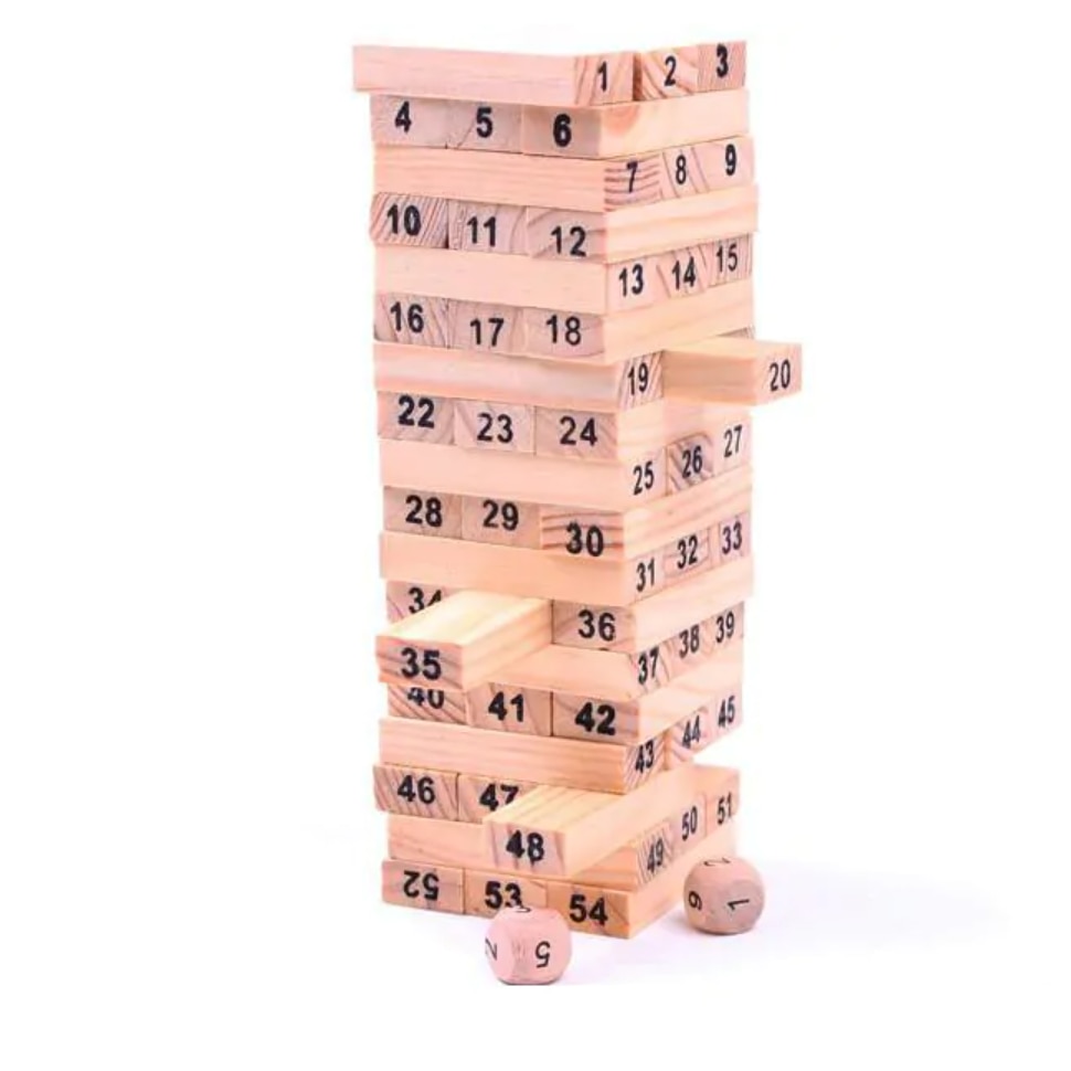 Joc Jenga, Zola®, 54 de piese, 16x5 cm, lemn - eMAG.ro