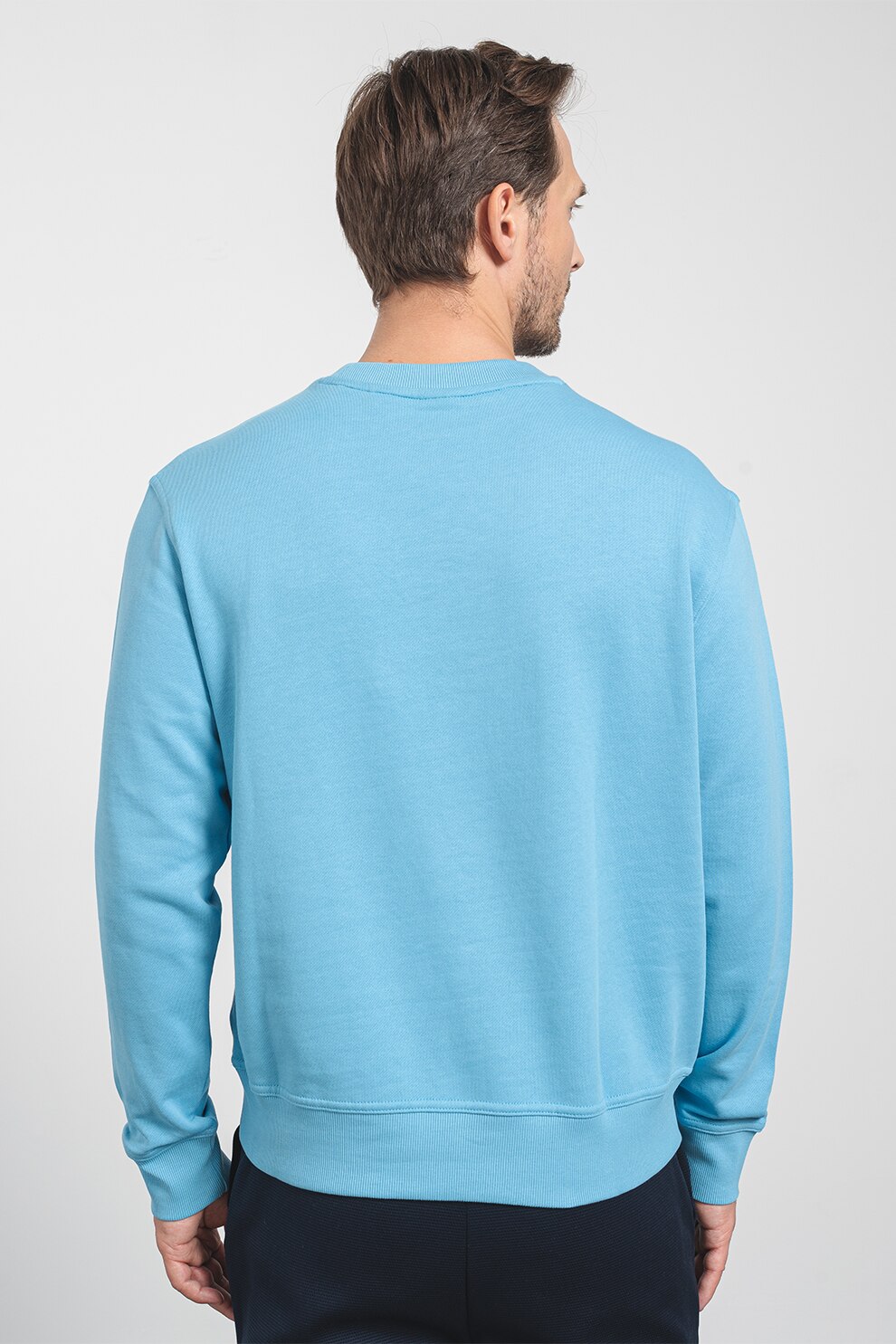 BOSS, Bluza de trening relaxed fit We Basic, Turcoaz, M - eMAG.ro