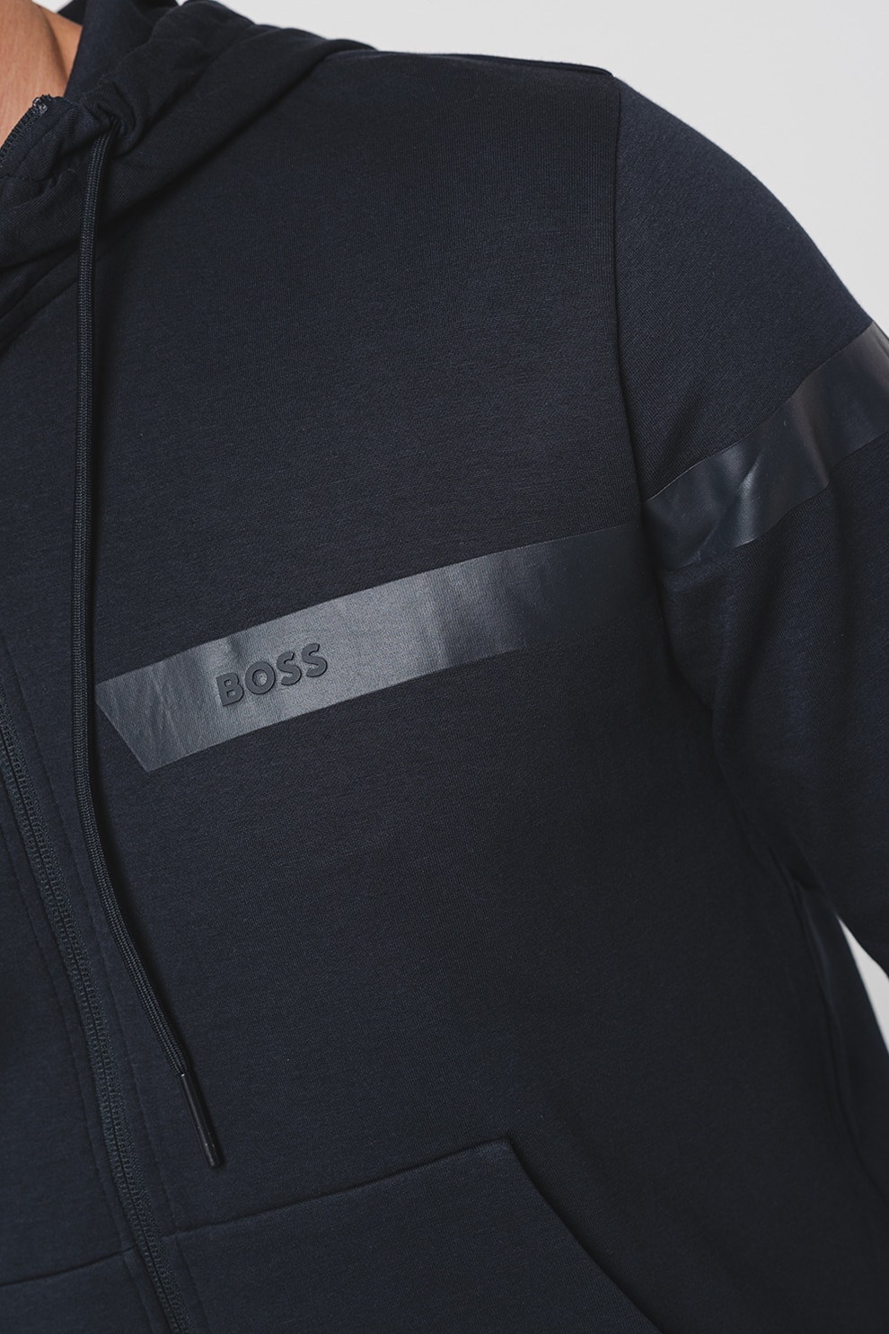 BOSS, Hanorac cu fermoar Saggy, Negru stins, M - eMAG.ro