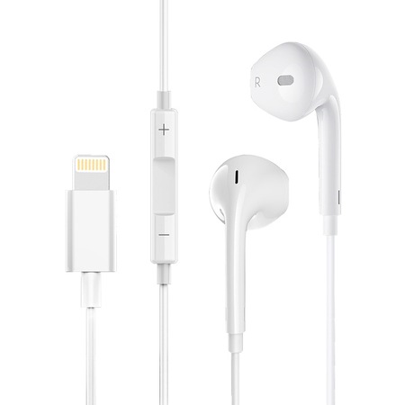 Casti cu microfon, SkyDolphin SR23, Lightning, Alb - eMAG.ro