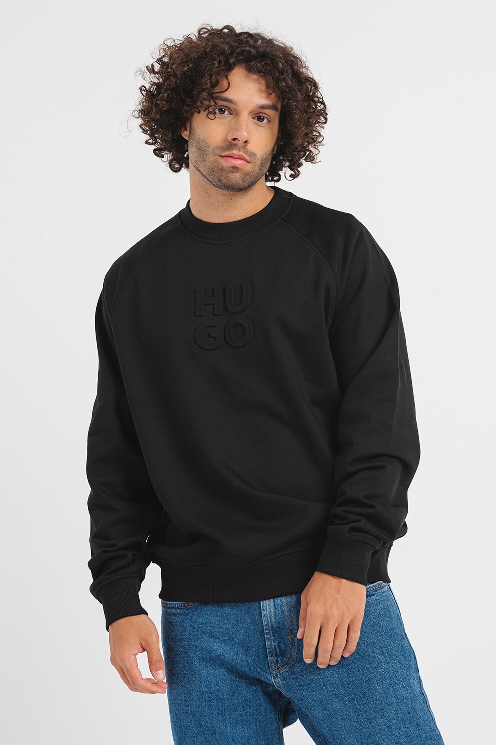 HUGO, Bluza sport relaxed fit Dumbkin, Negru, M - eMAG.ro