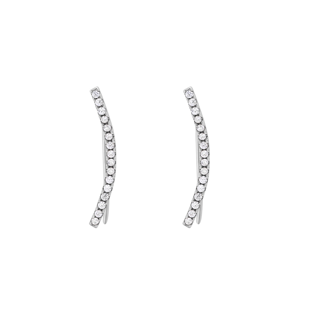 Cercei din argint Manissi Tennis Climber, placati cu platina, lungimea ...