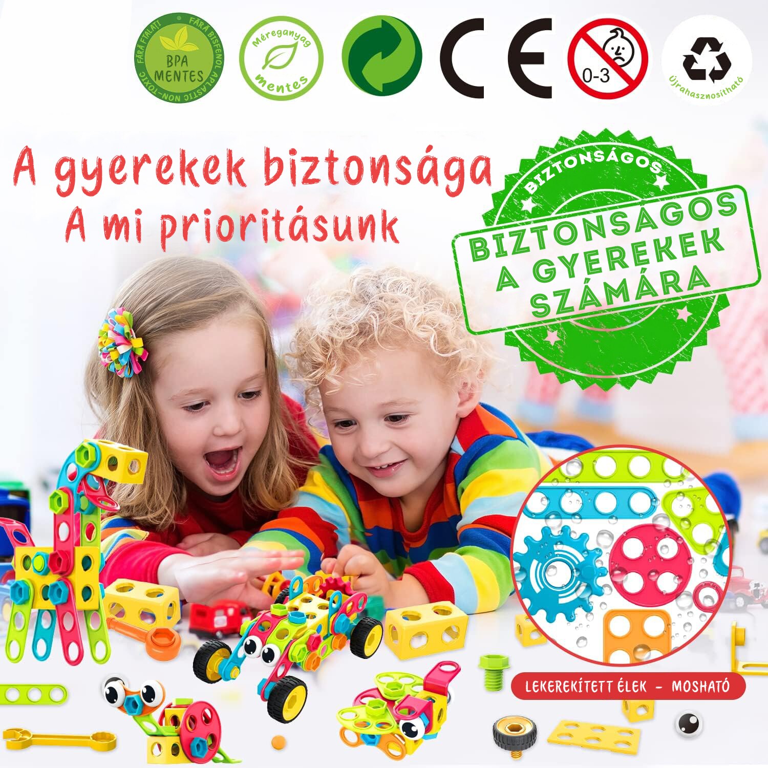 Pitikot STEM oktató és interaktív játék, mérnöki fúróval, 6 év feletti ...