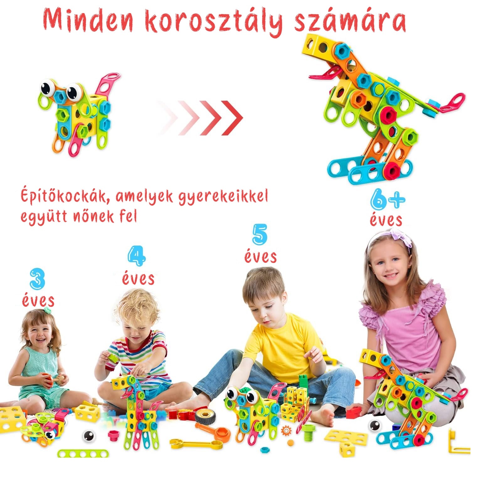 Pitikot STEM oktató és interaktív játék, mérnöki fúróval, 6 év feletti ...