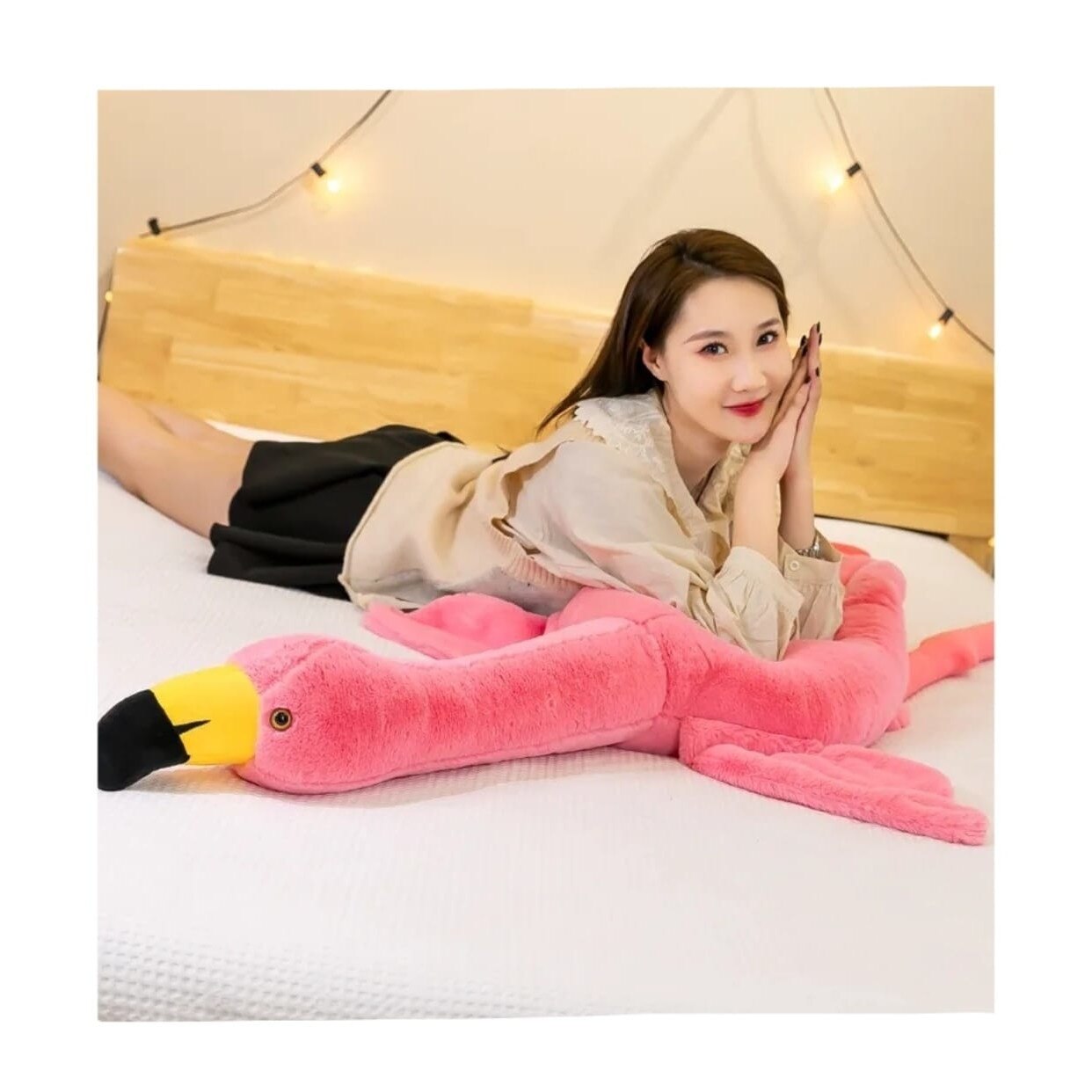 Jucarie de plus, Flamingo, tip perna, roz, 130 cm - eMAG.ro