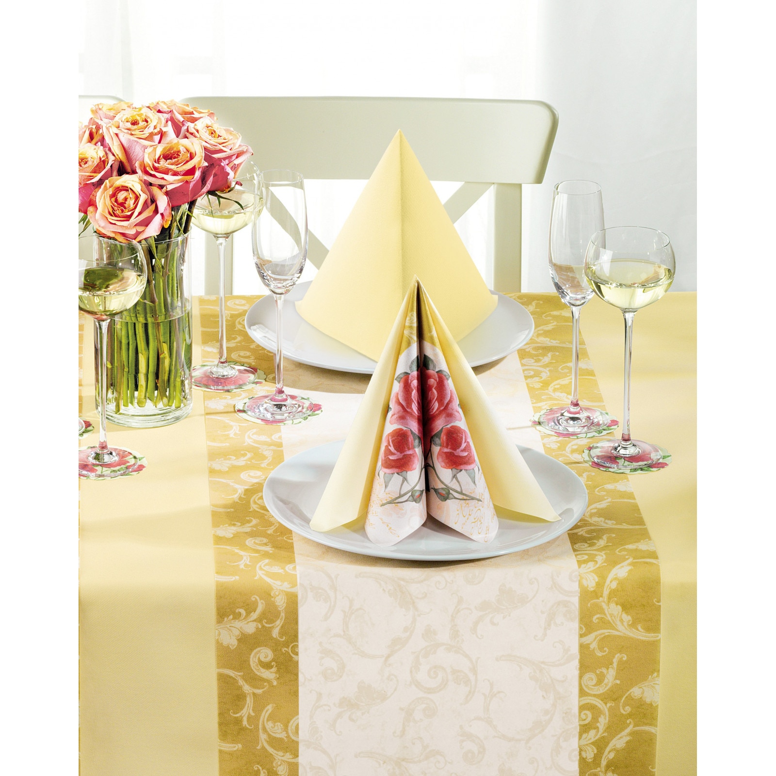 Servetele de masa Mank Horeca, Linclass® Airlaid, Romantic Auriu, 40 x ...