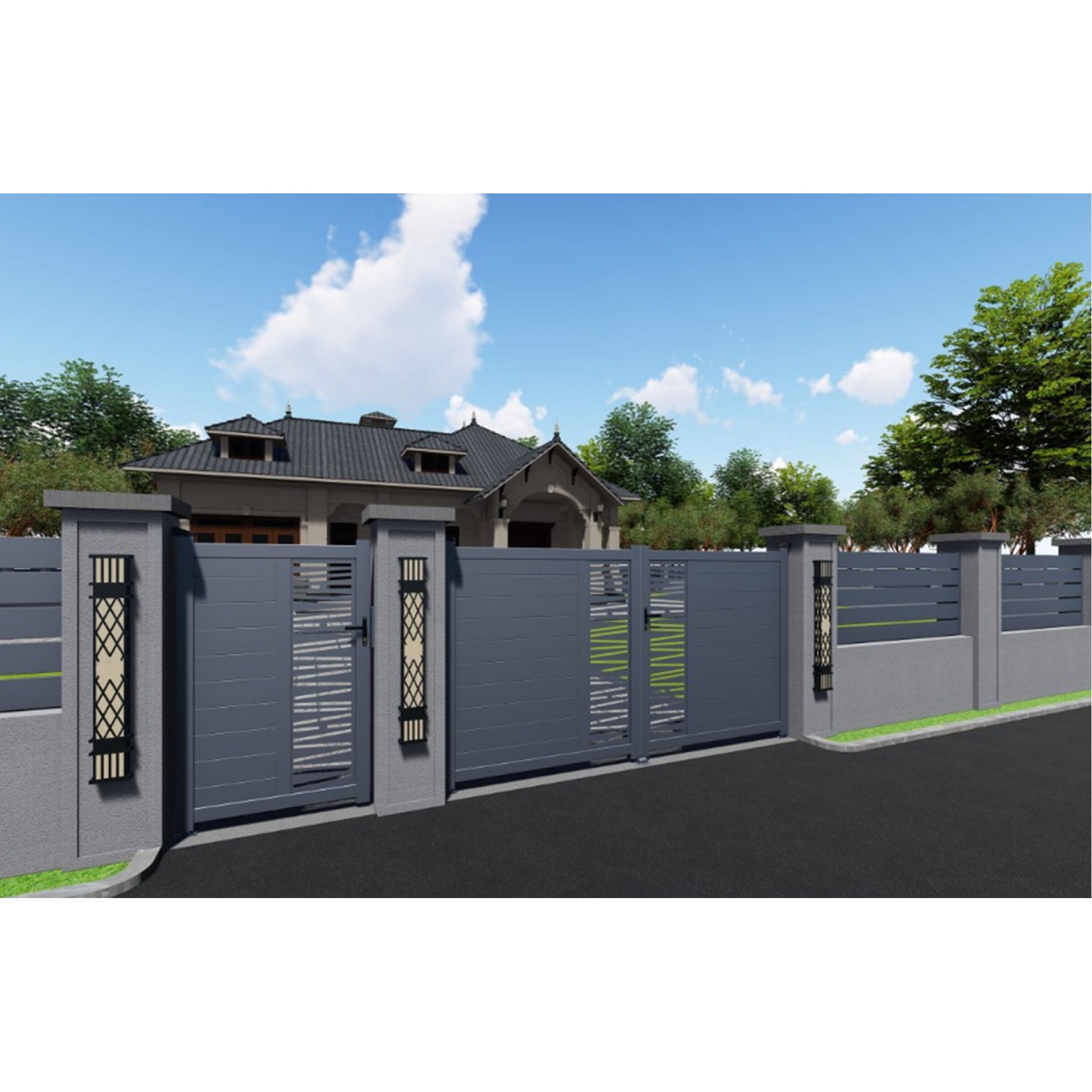 Poarta auto metalica din aluminiu, Virtuoso, prefabricat, model ...