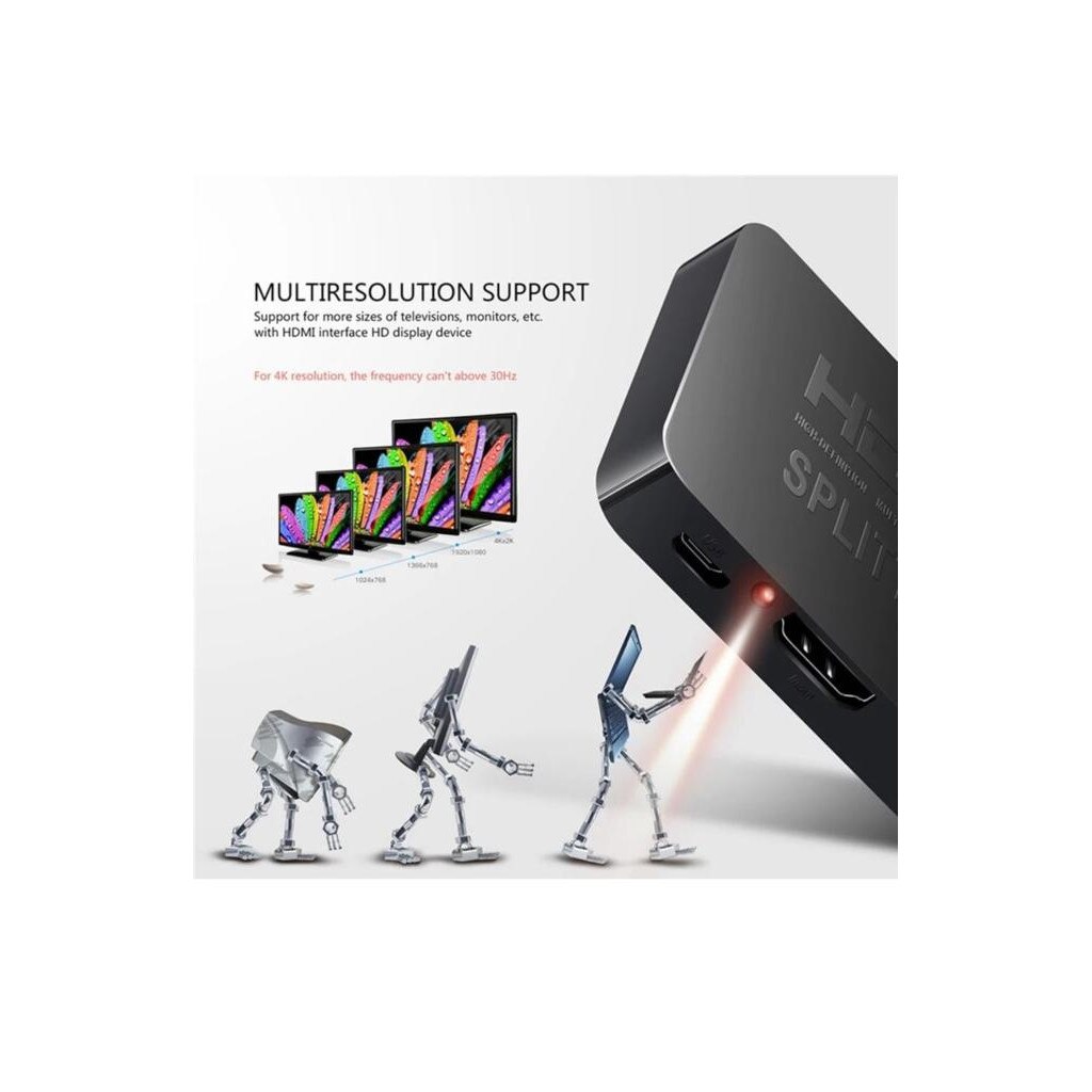 Splitter HDMI MaxOnline™ cu 2 porturi, 1 intrare - 2 iesiri, 3D, 4K x ...