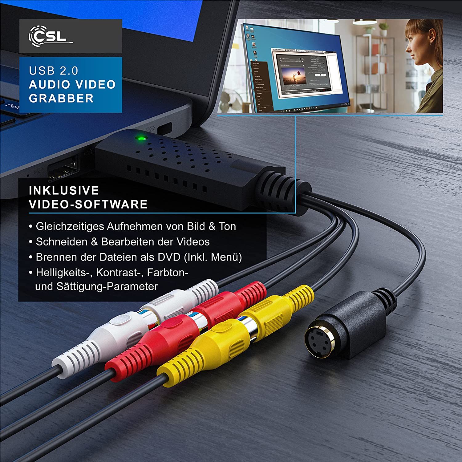 Adaptor video/audio, USB 2.0, Negru - eMAG.ro
