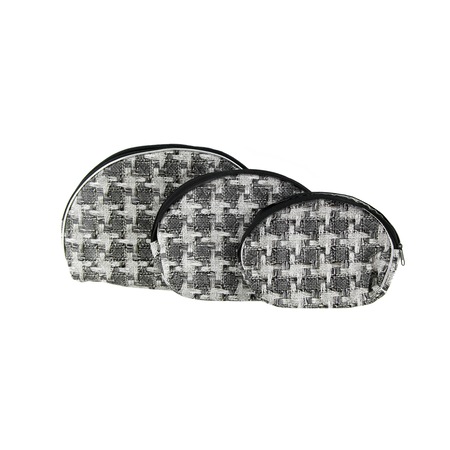 Set 3 gentute cosmetice cu imprimeu carouri, Gri - eMAG.ro