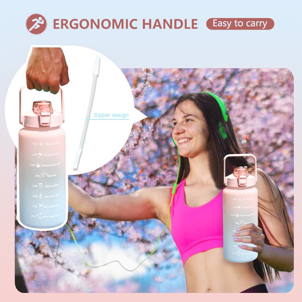 Sticla apa pentru sport, Plastic, Gradata, Roz - eMAG.ro