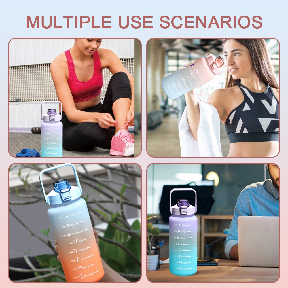 Sticla apa pentru sport, Plastic, Gradata, Roz - eMAG.ro