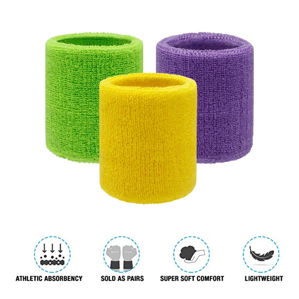 Set 6 mansete pentru tenis, Bumbac/Nylon/Spandex, Multicolor - eMAG.ro