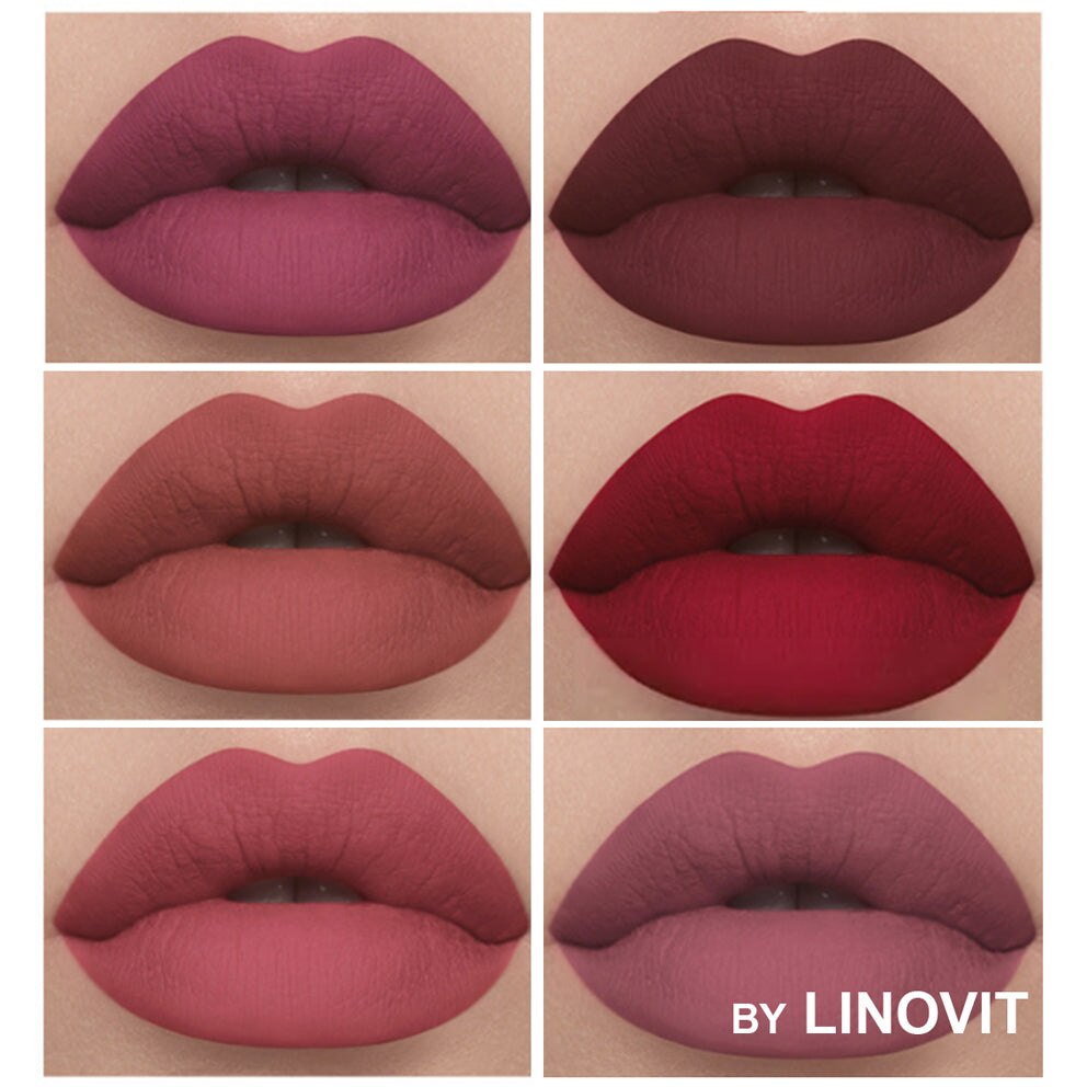 Set 6 rujuri lichide Linovit®, Mate, Rezistente la transfer, Waterproof ...