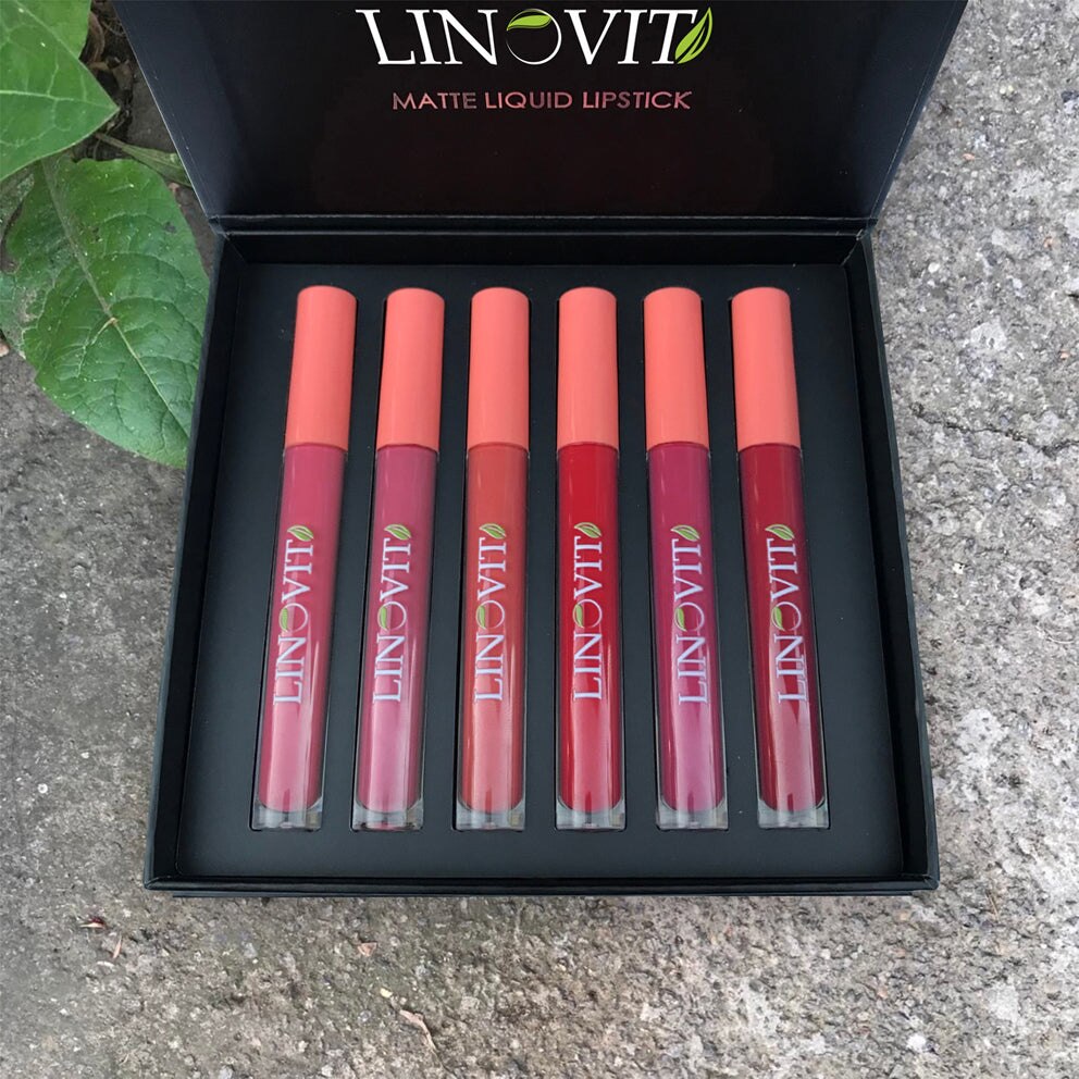Set 6 rujuri lichide Linovit®, Mate, Rezistente la transfer, Waterproof ...